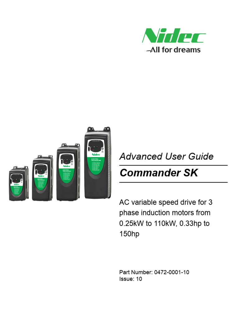 Frequentieregelaars Commander SK Advanced User Guide en Iss10 0472 0001 ...
