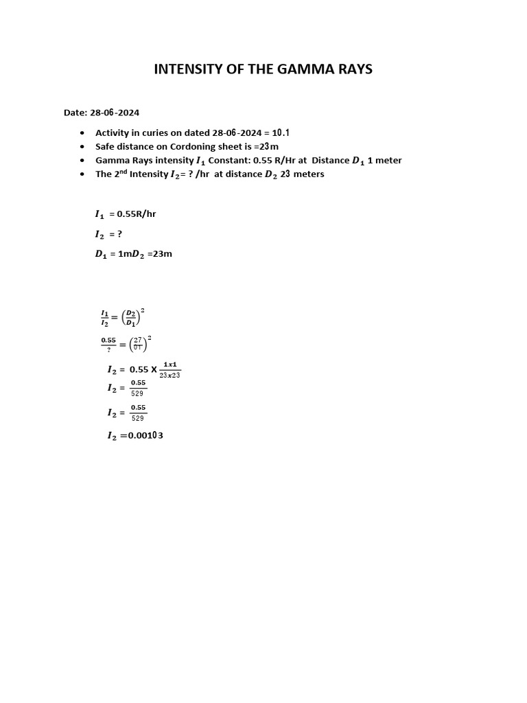 Intensity Calculation | PDF