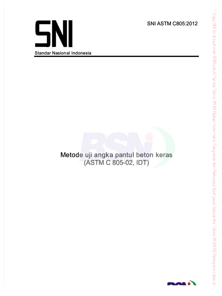 PDF Sni Astm c805 2012pdf - Compress | PDF