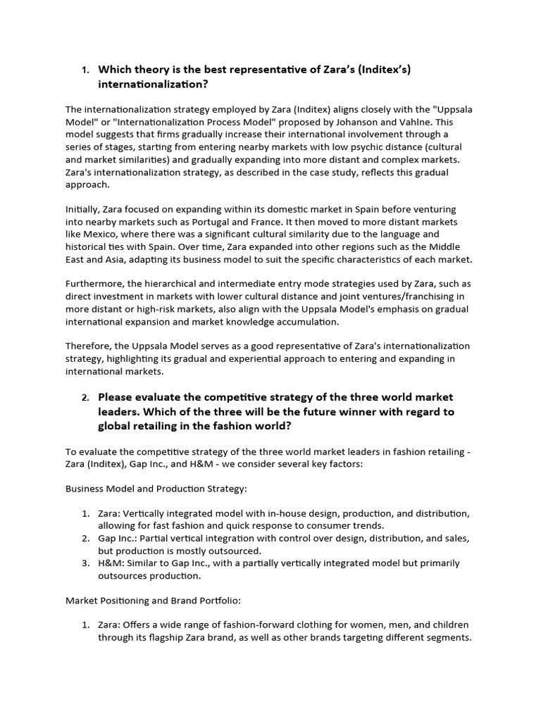 ZARA.Questions | PDF | Brand | Internationalization