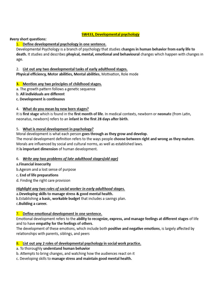 Final Development Psychology | PDF | Developmental Psychology | Adolescence