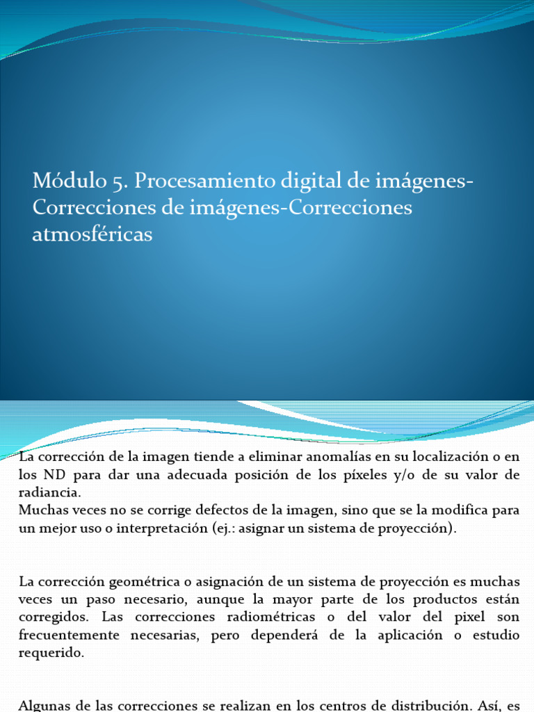 Modulo 5a-Procesamiento Digital de Imagenes-Correccion Atmosferica-Espectro Solar | PDF ...
