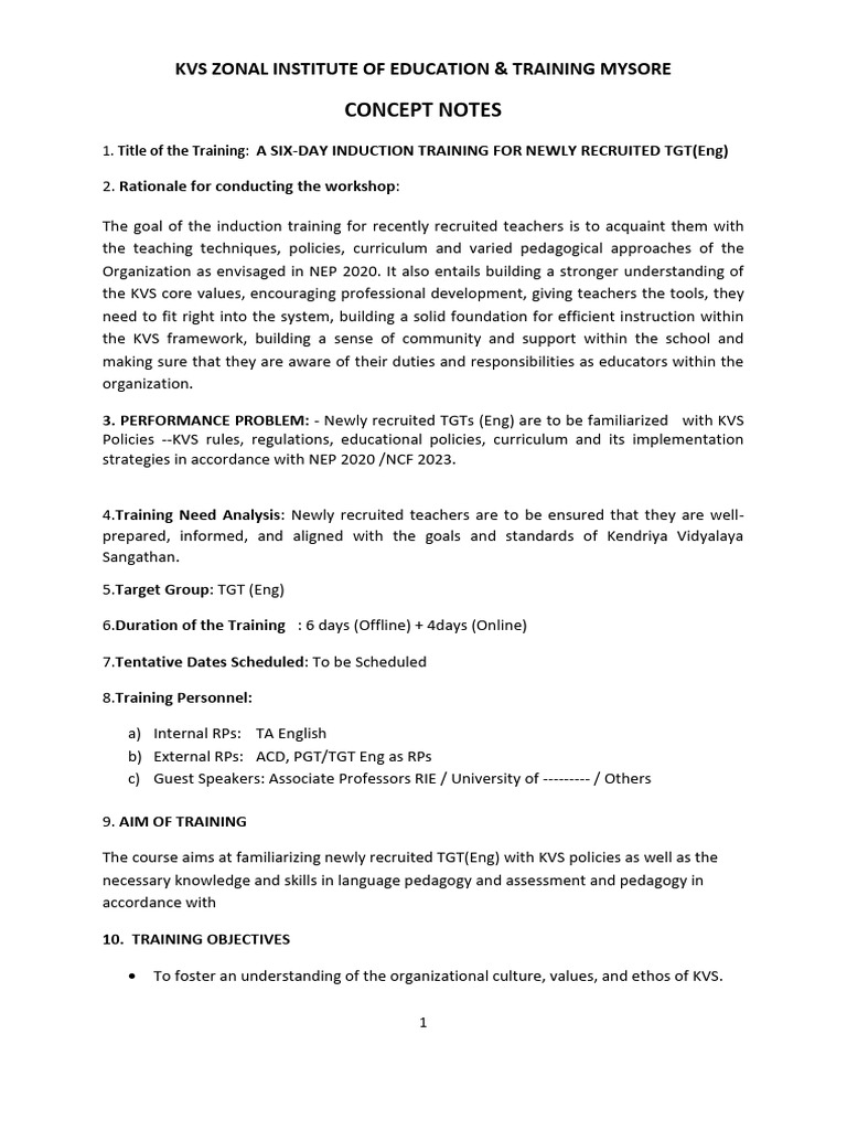 KVS TGT(Eng) Induction Training | PDF | Pedagogy | Learning