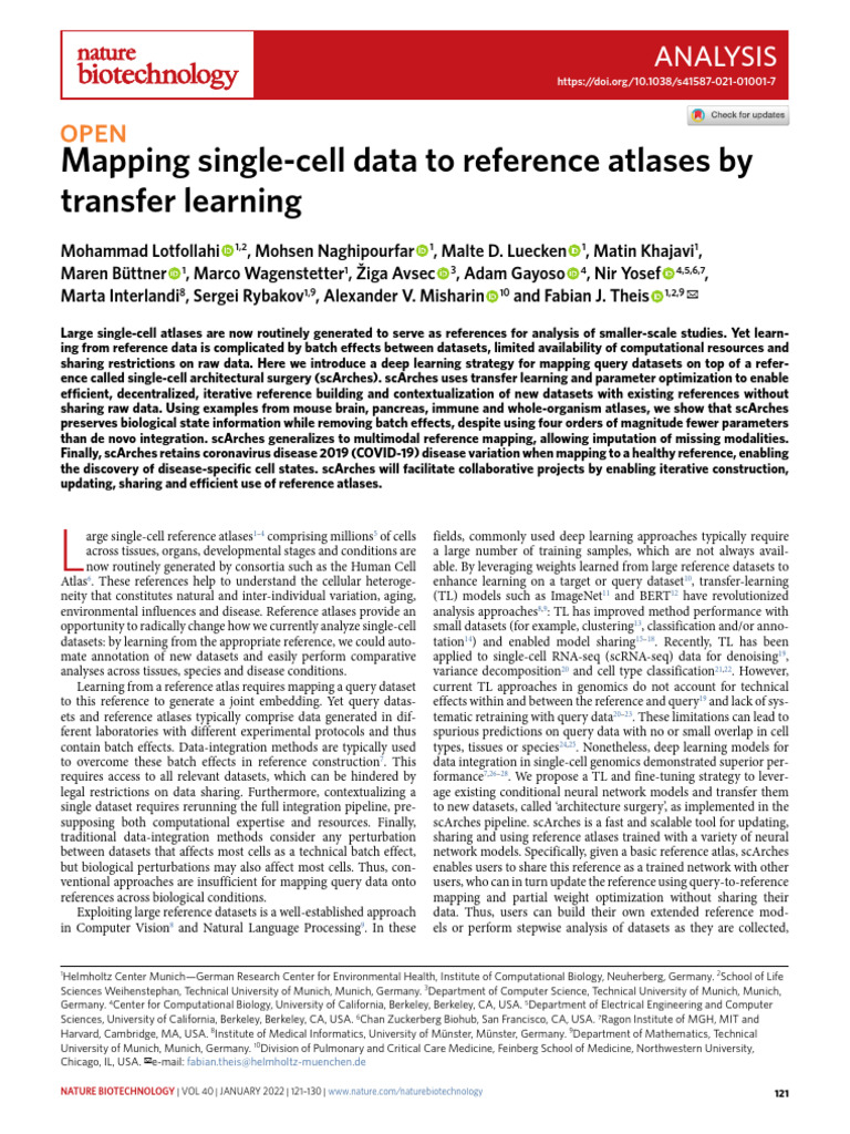 Mapping Single-Cell Data To Reference Atlases by Transfer Learning ...