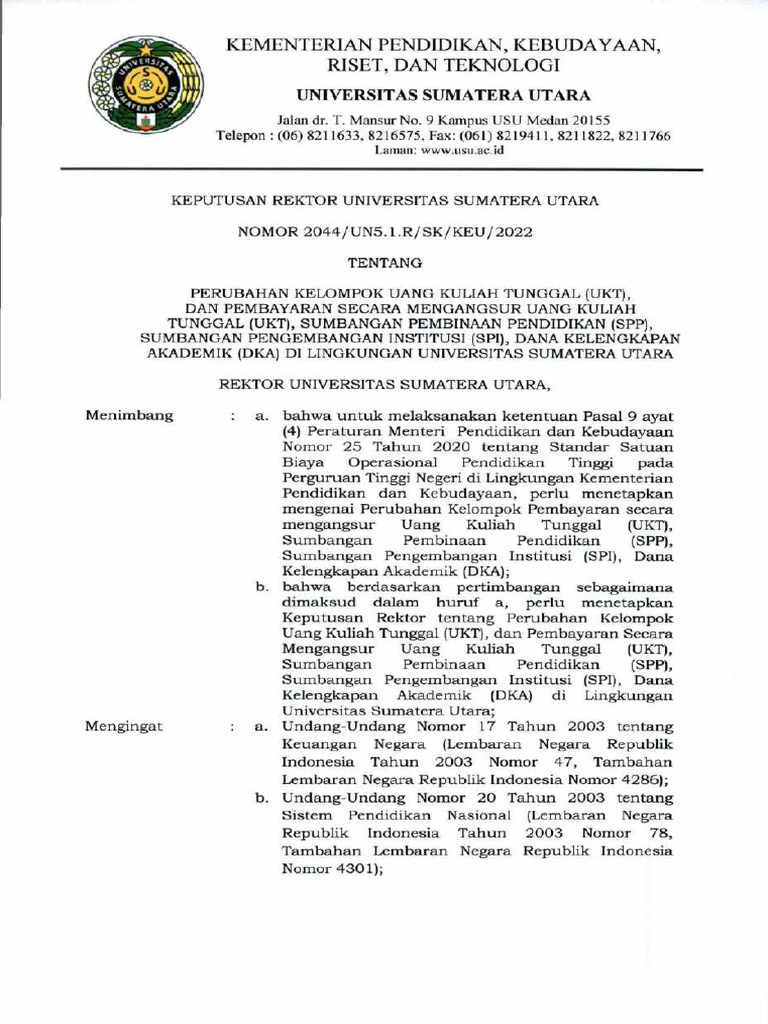 Announcement Tentang Perubahan Kelompok Uang Kuliah Tunggal Ukt - Dan ...