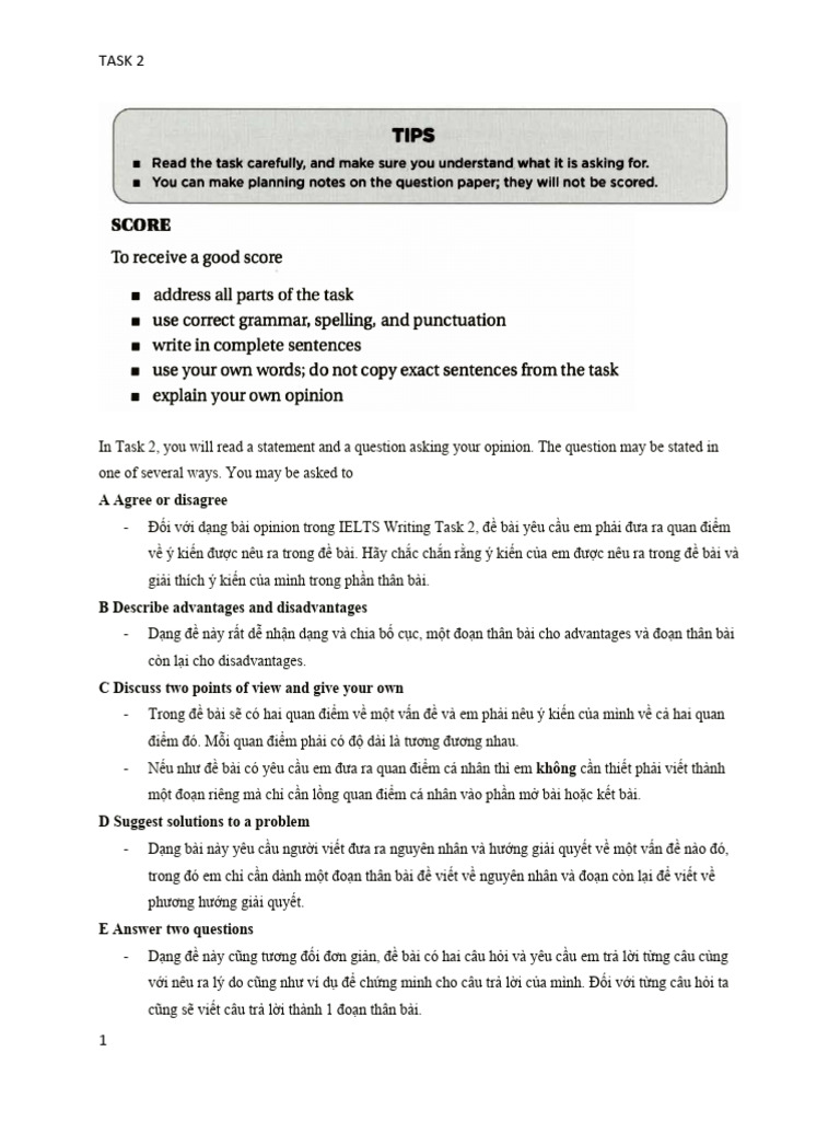 Task 2: A Agree or Disagree | PDF