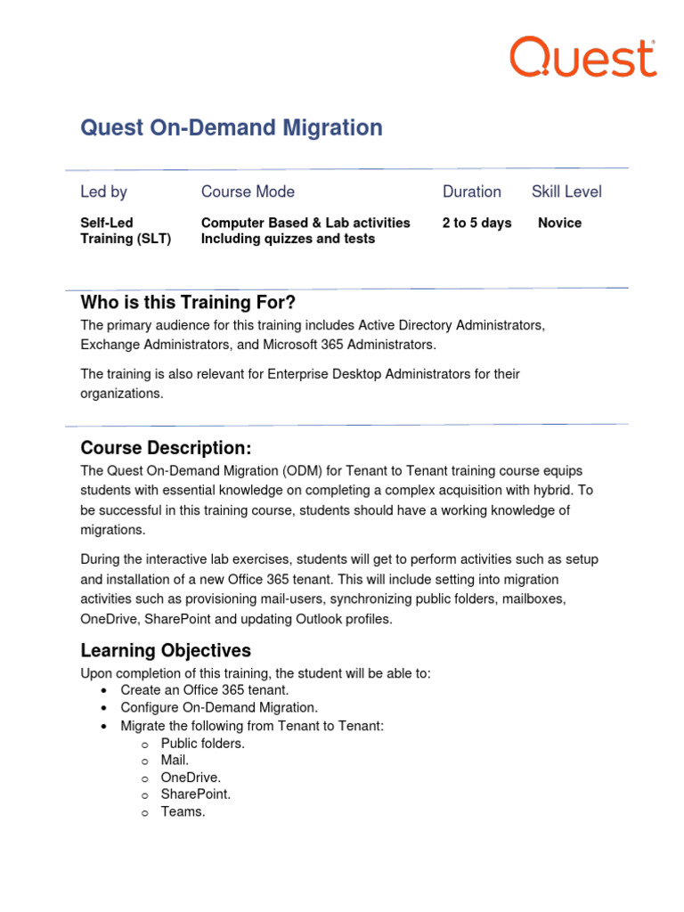 Office 365 Tenant Migration Training | PDF | Active Directory | Share Point