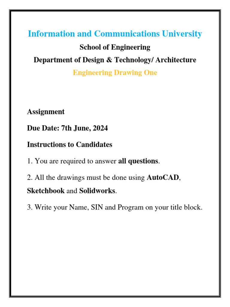 Engineering Drawing Assignment | PDF | Screw