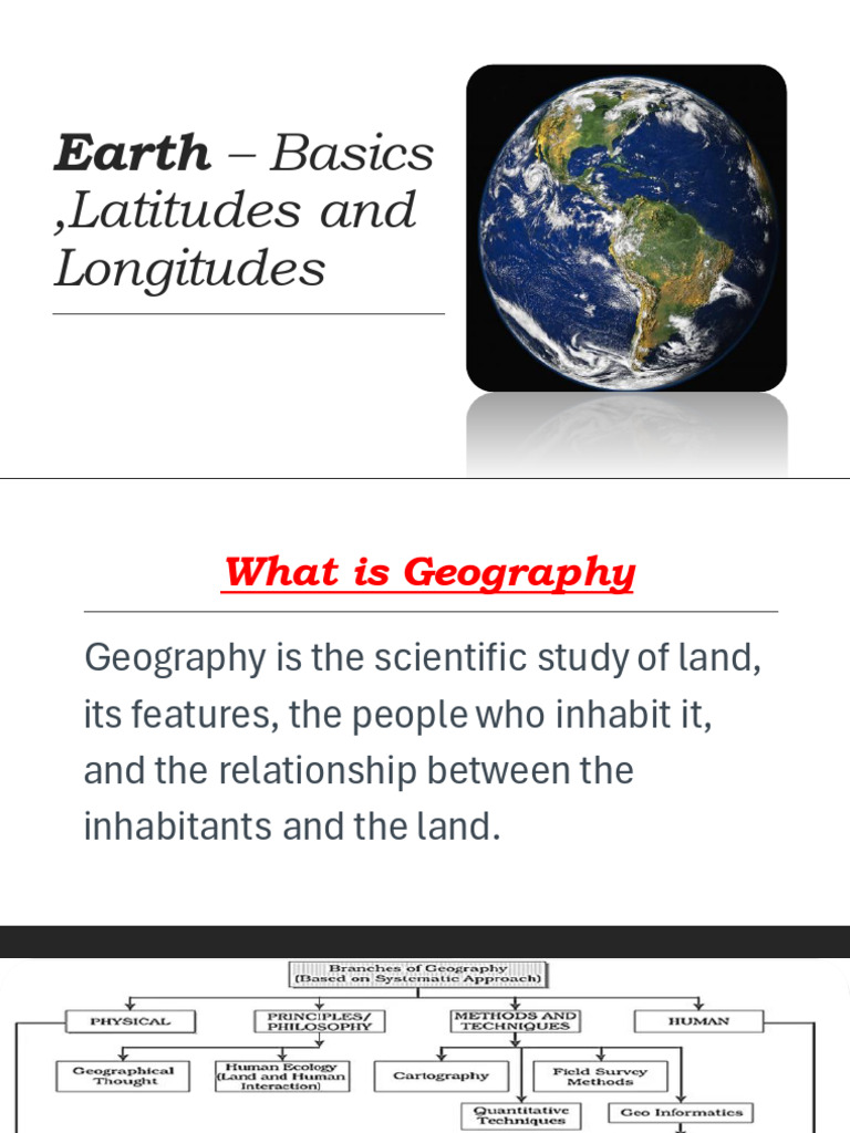 Earth - Basics, Latitudes and Longitudes | PDF | Equator | Latitude
