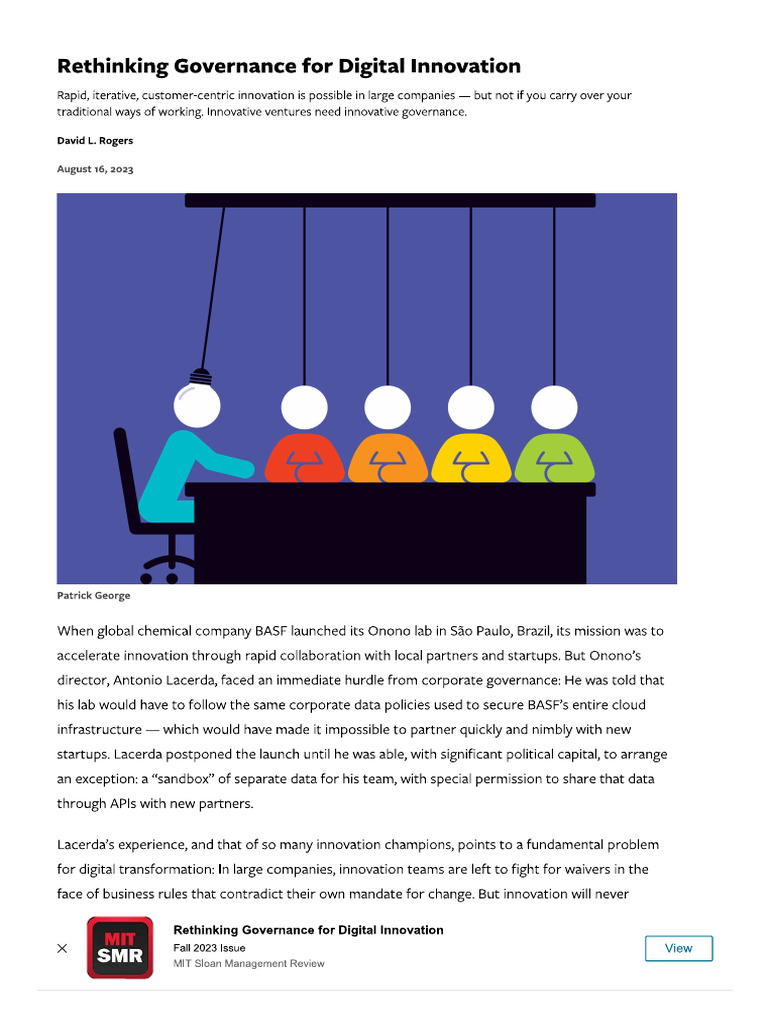 Rethinking Governance For Digital Innovation | PDF