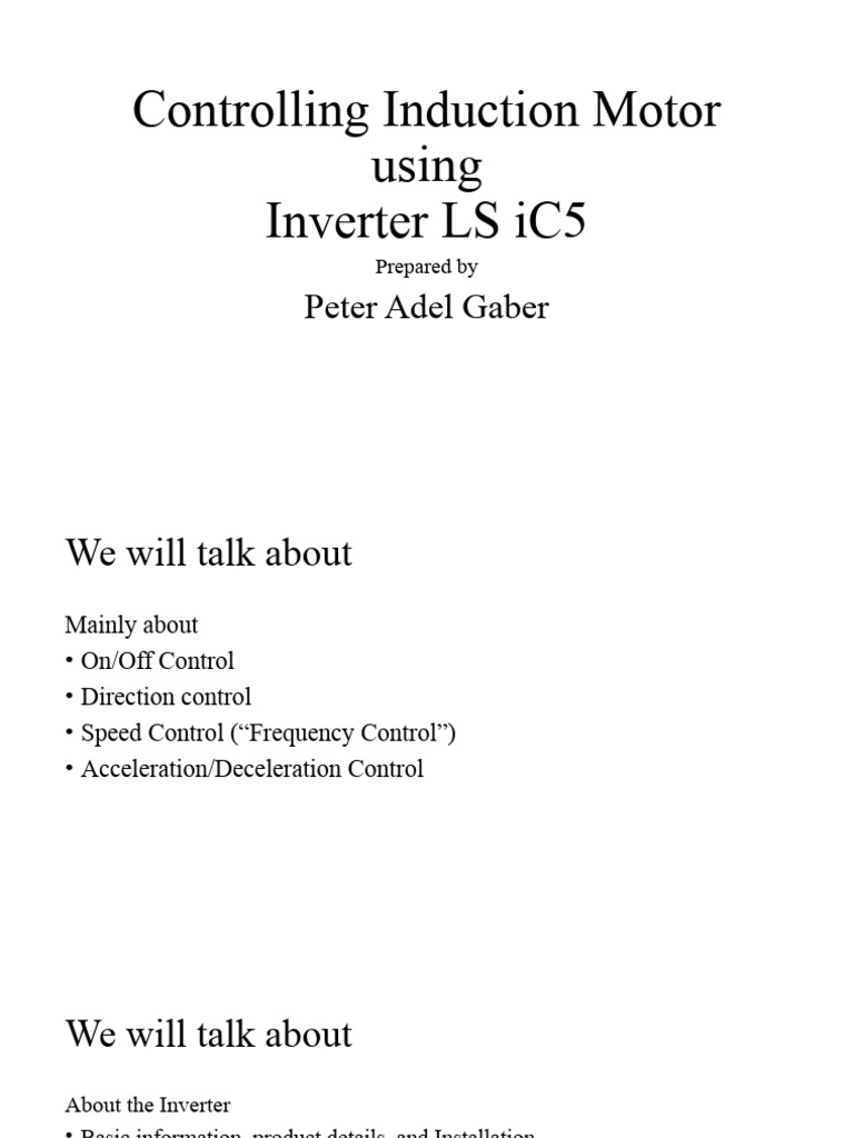 Ver 2 - Controlling Induction Motor Using Inverter LS IC5-For Students ...