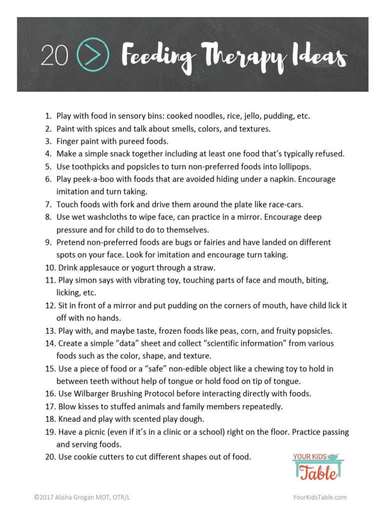 Feeding Therapy Ideas Secured 10 12 2020 | PDF | Foods