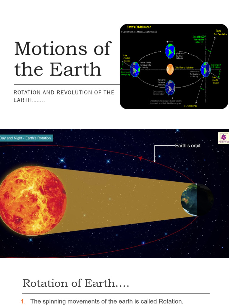 Motions of The Earth | PDF | Rotation | Earth