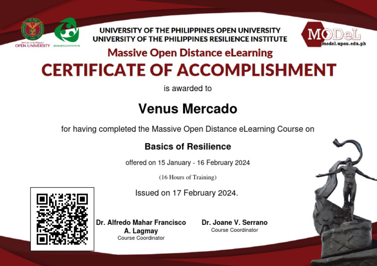 Certificate For Basics of Resilience (January 2024) - CA 48619 | PDF
