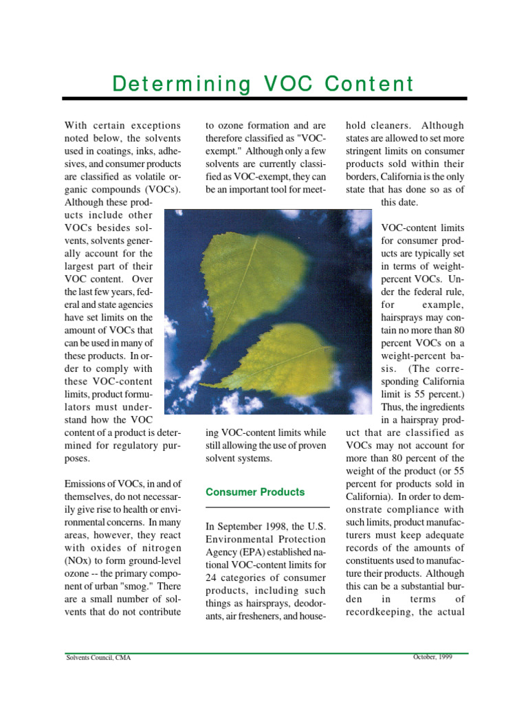 VOC content of adhesives | PDF | Volatile Organic Compound | Paint