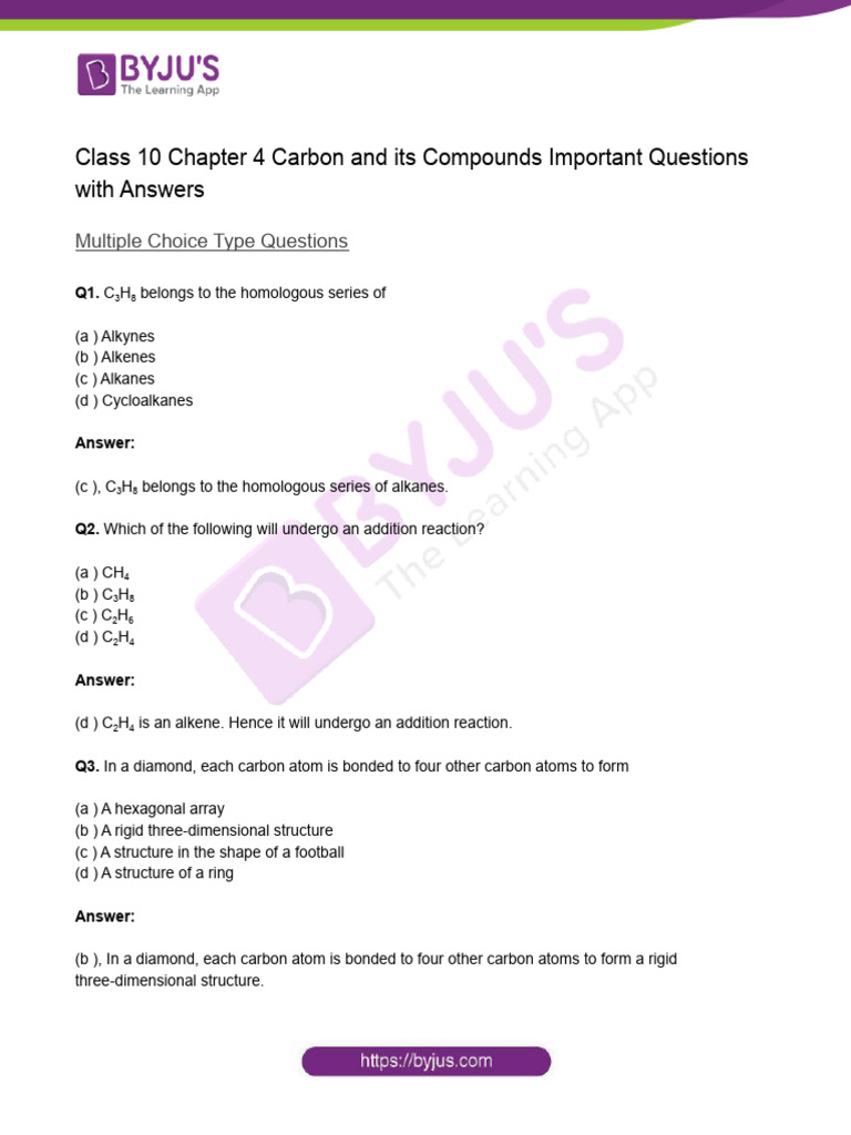 Chapter 4 Carbon and Its Compounds | PDF | Ethanol | Hydrocarbons