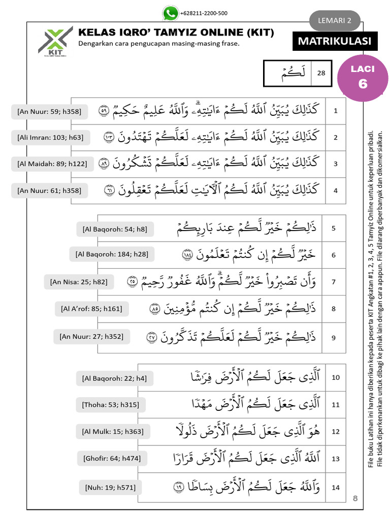 Kit Matrikulas Lem2 - l6-10 | PDF