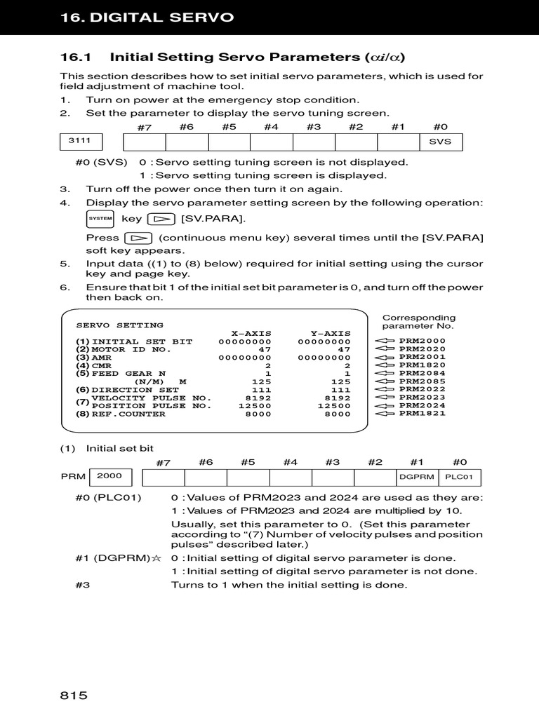 Initial Servo Parameter Settings Guide | PDF | Servomechanism | Amplifier
