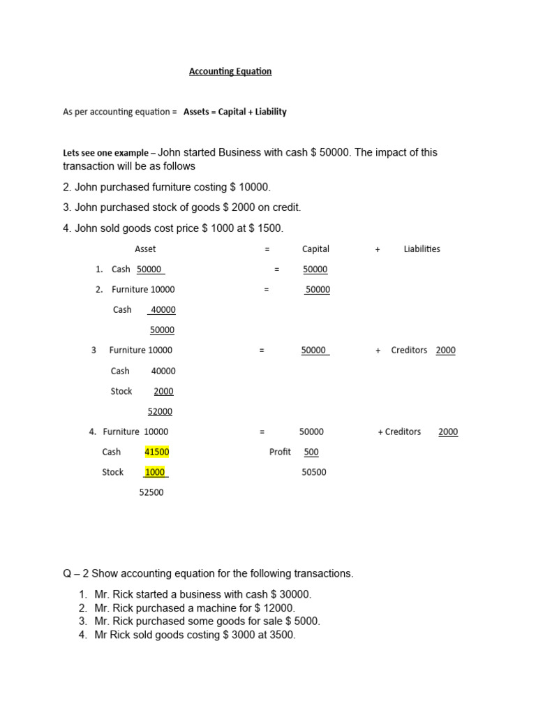 Accounting Equation | PDF | Debits And Credits | Financial Economics