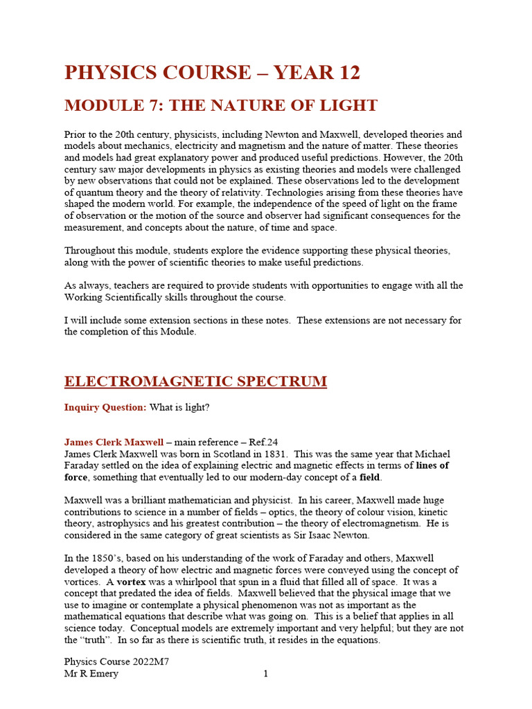 Module 7 the Nature of Light (1) | Download Free PDF | Spectroscopy ...