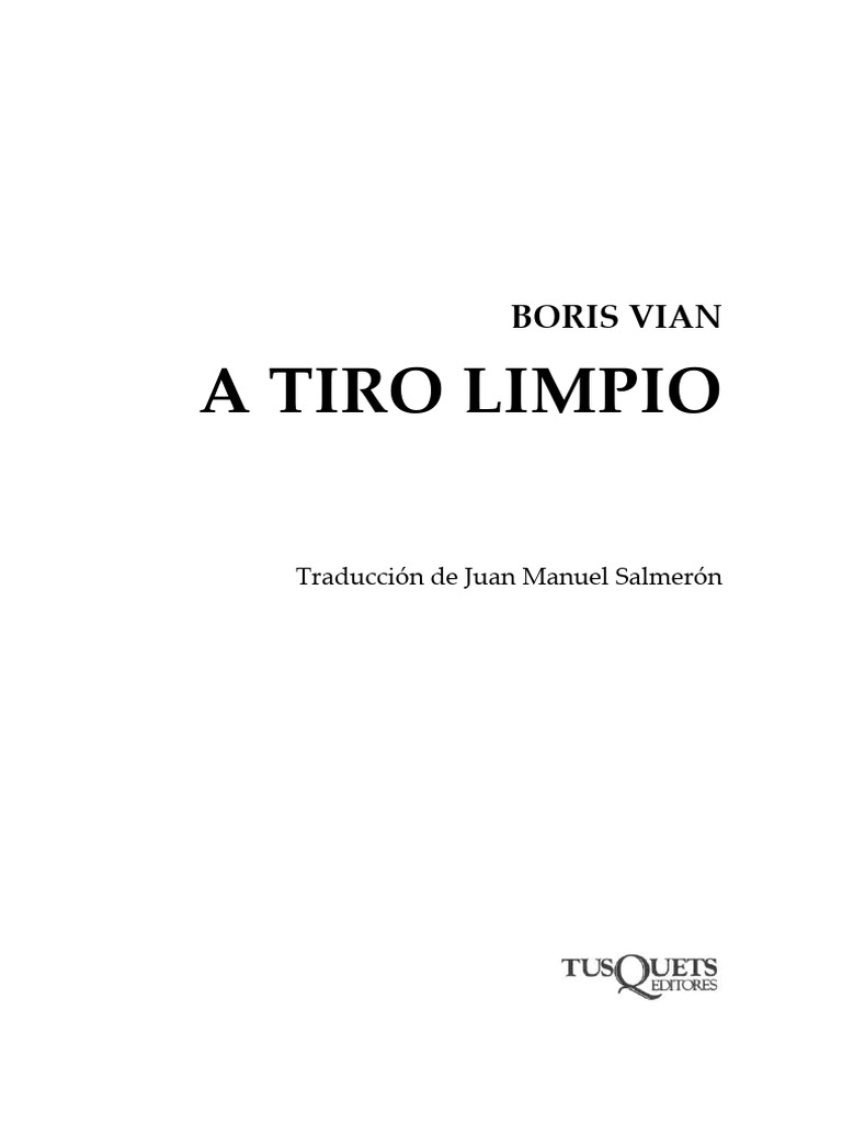 A Tiro Limpio - Boris Vian | PDF