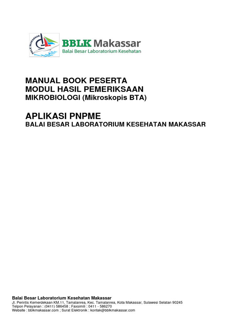 Manual Book Input Hasil Mikrobiologi (Mikroskopis BTA) | PDF
