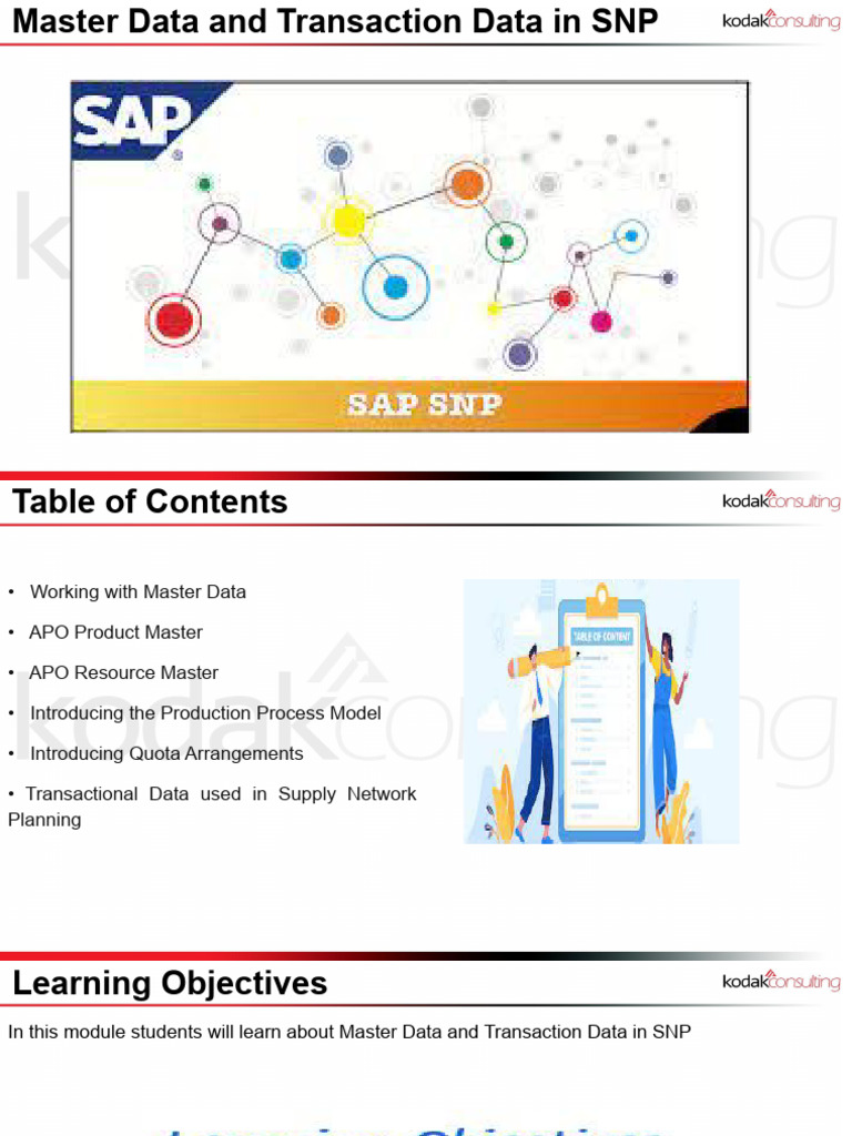 SAP SCM - Module 12 - Master Data and Transaction Data in SNP | PDF ...