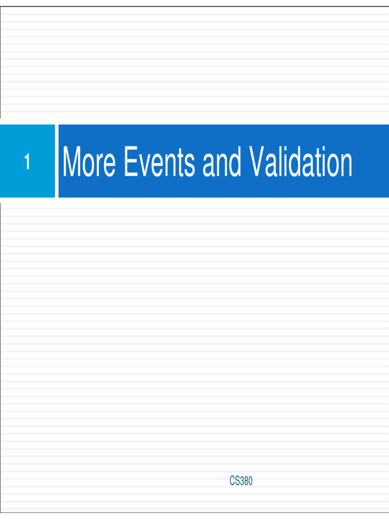 18-EventsValidation | PDF | Regular Expression | Document Object Model
