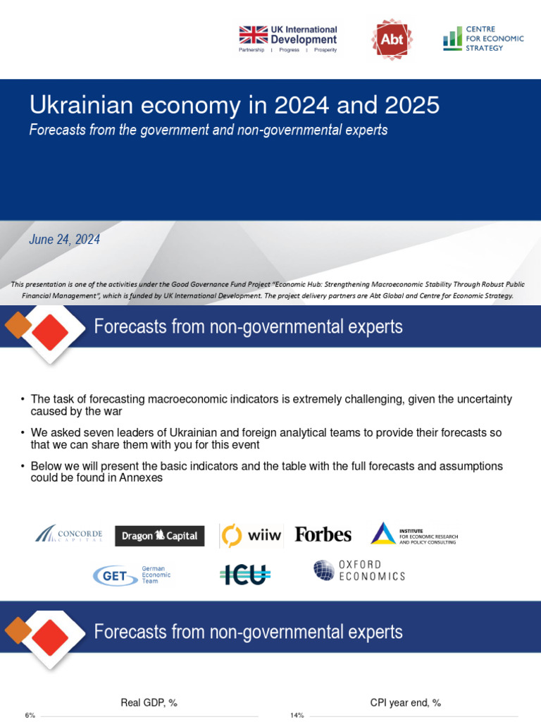 Ukraine Economic Forecast 2024-25 | PDF | Macroeconomics | Government ...