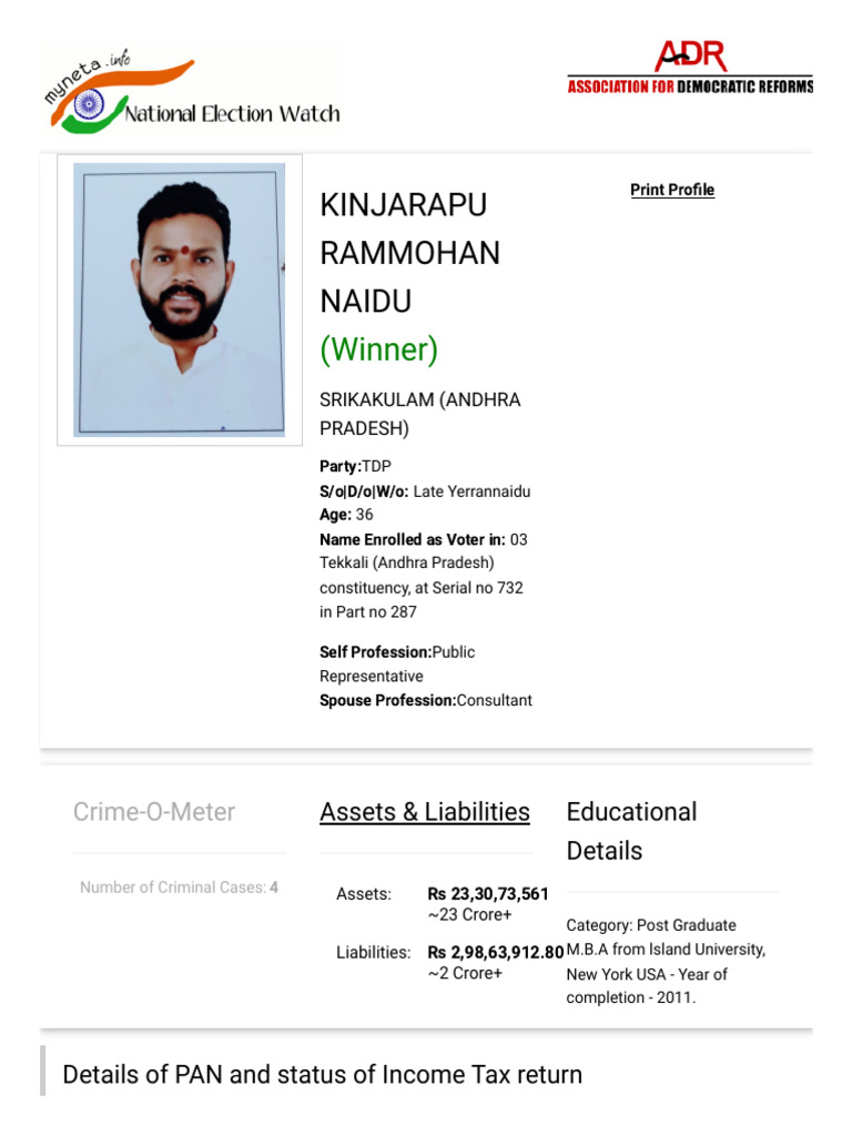 Myneta - Info LokSabha2024 Candidate - PHP Candidate Id 6620&print True ...