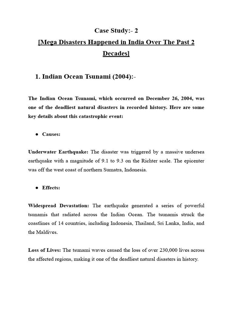 Case Study - 2 | PDF | Tsunami | Earthquakes