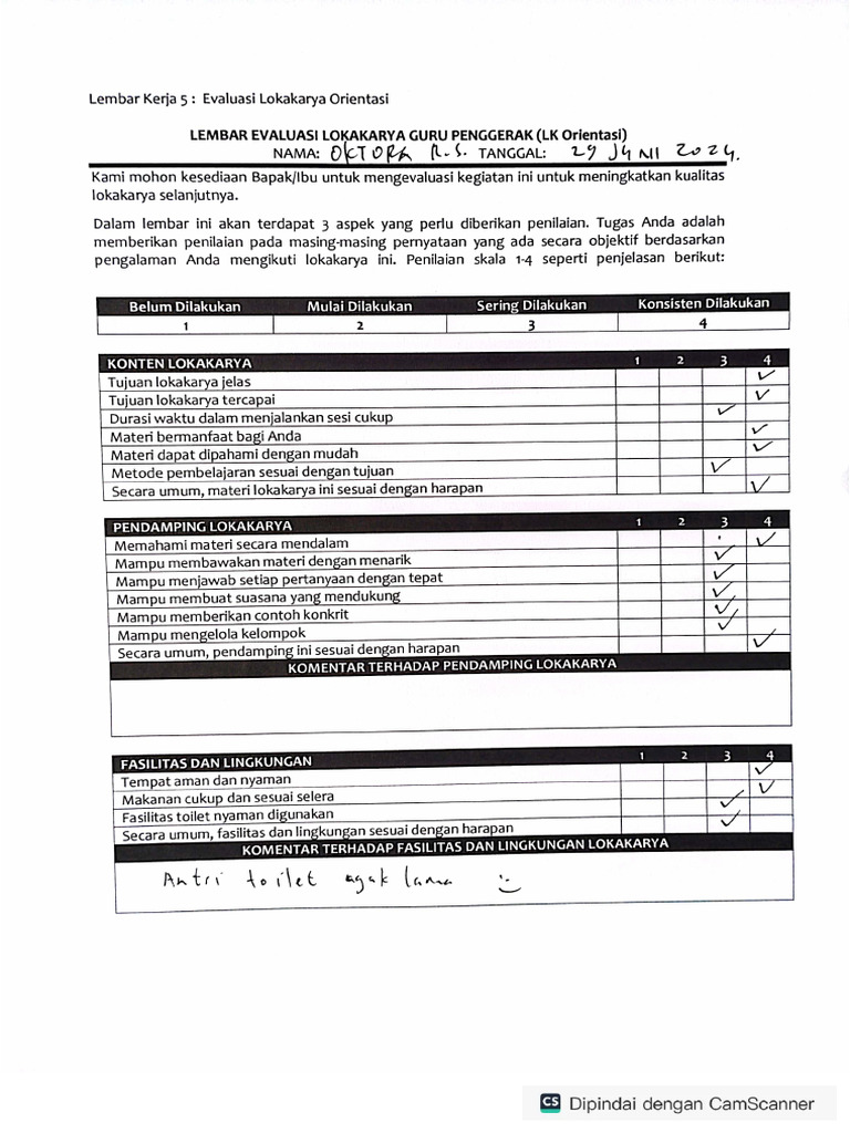 LK 5 - Oktora Rahmat - Evaluasi LO | PDF
