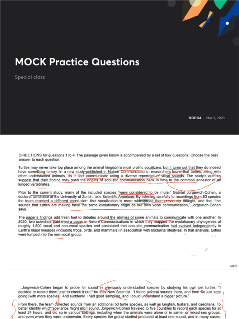MOCK Practice Questions With Anno | PDF