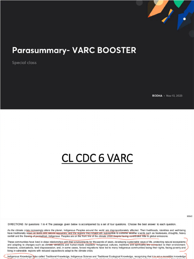 Parasummary VARC BOOSTER With Anno | PDF