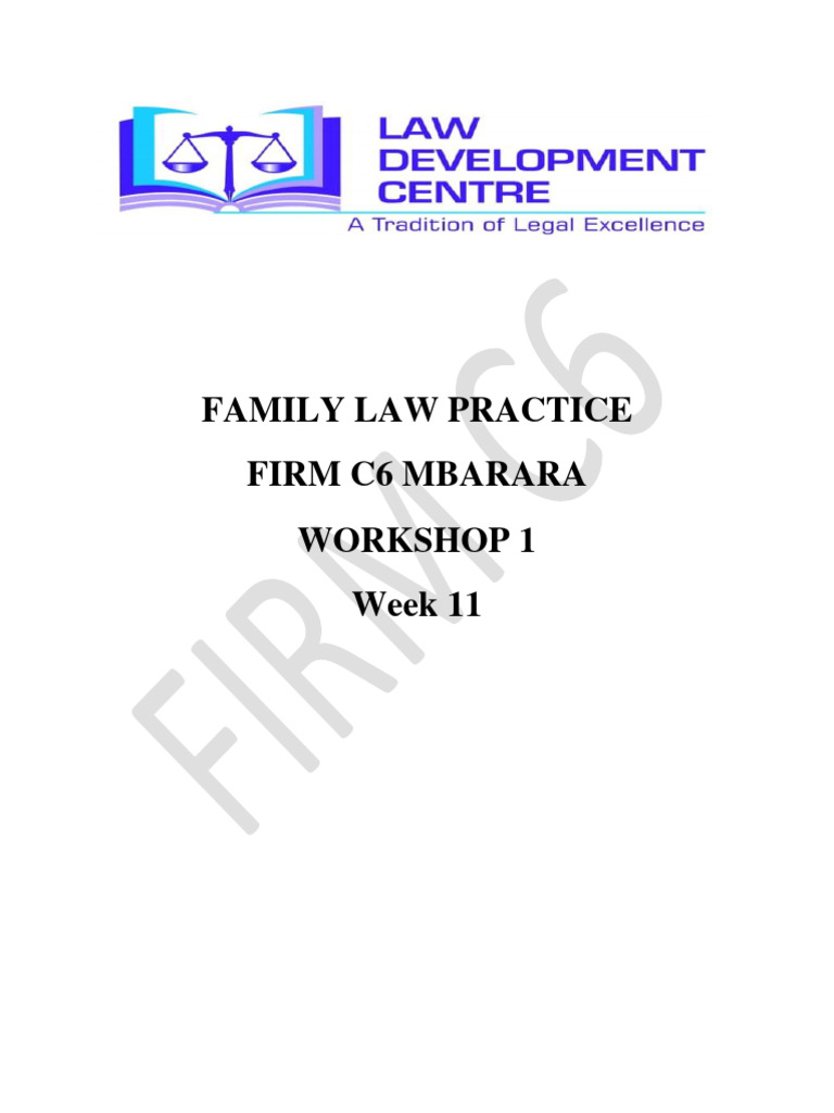 Firm C6-Family Law - WKSP1-WK11 | PDF | Child Custody | Legal Guardian