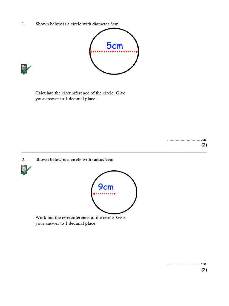 Circle Circumference Calculations Guide | PDF | Circle | Trigonometry
