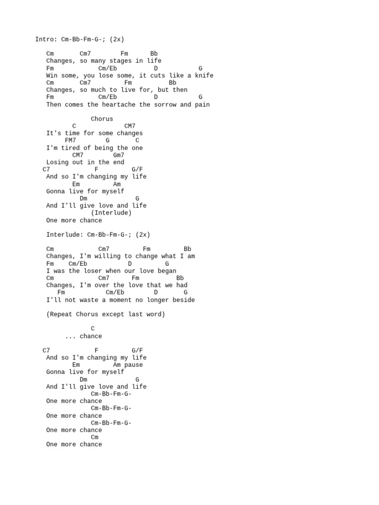 changes chords | PDF