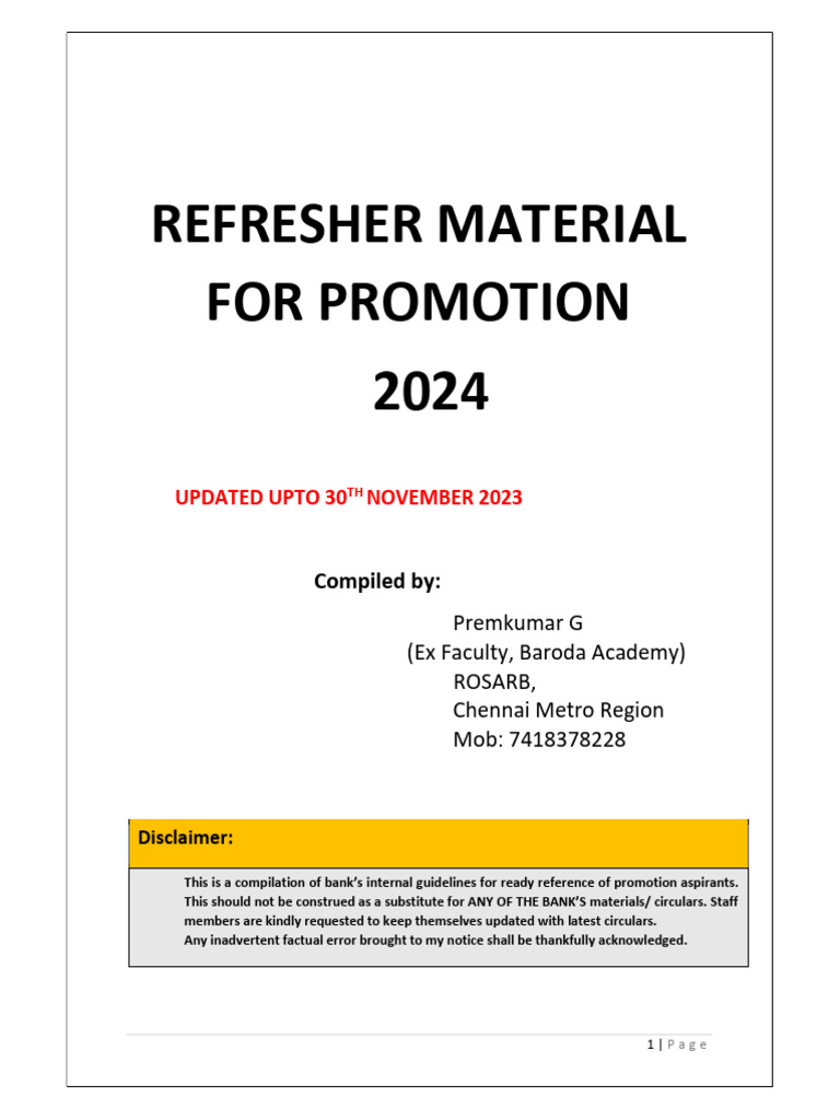 Refresher Material 2024 | PDF | Negotiable Instrument | Cheque