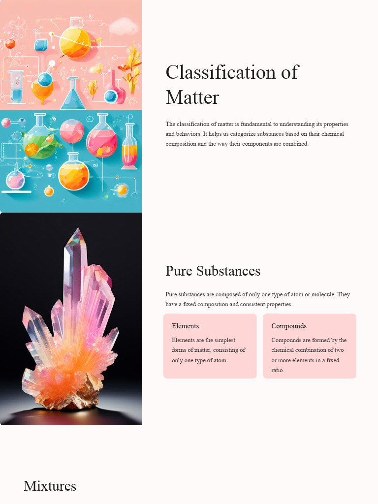 Classification of Matter | PDF | Mixture | Chemical Substances