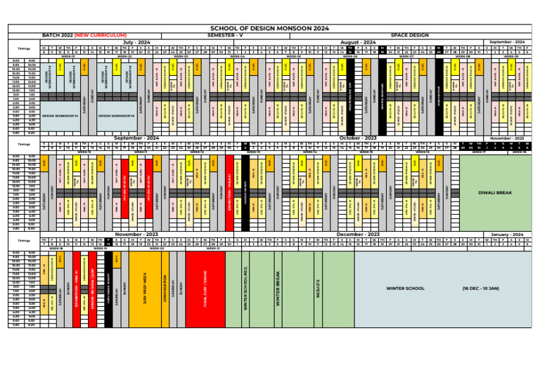 SD - Sem-V - Time Table - Monsoon 2024 | PDF