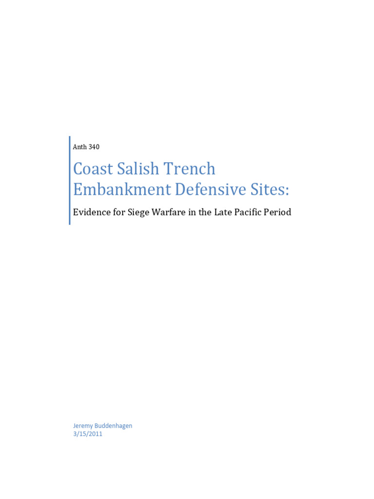 Coast Salish Trench Embankment Defensive | PDF | Siege | Battles