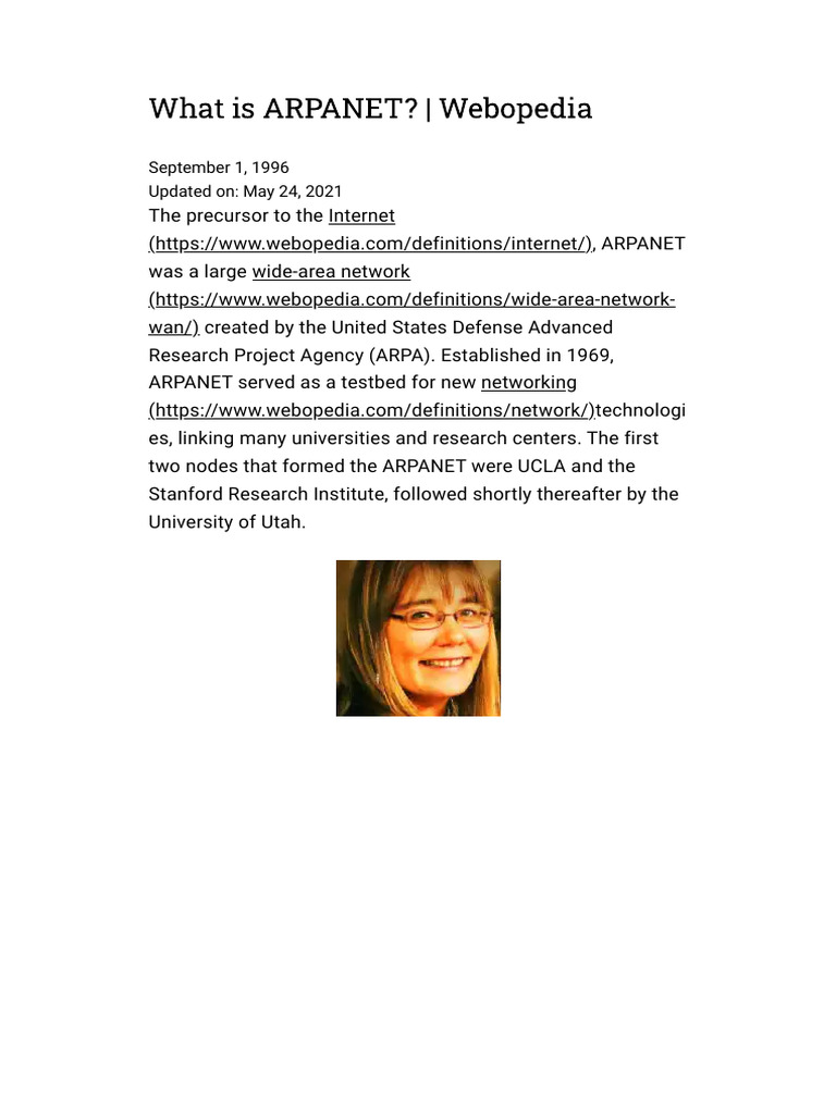 What Is ARPANET - Webopedia | PDF