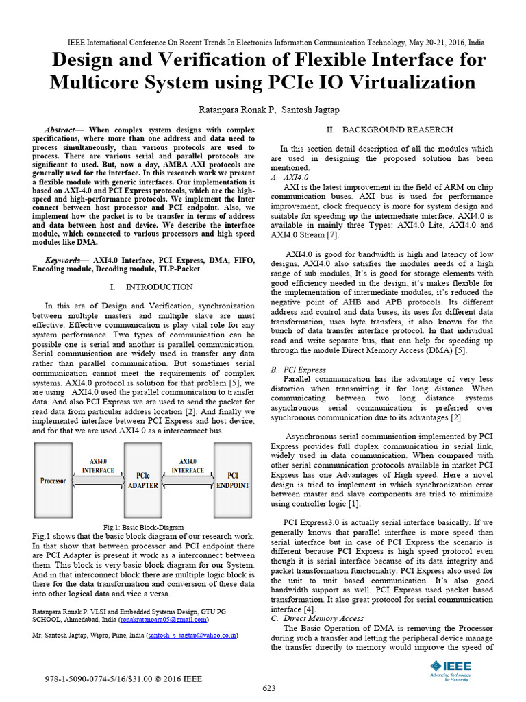 Done-Design and Verification of Flexible Interface For Multicore System Using PCIe IO ...