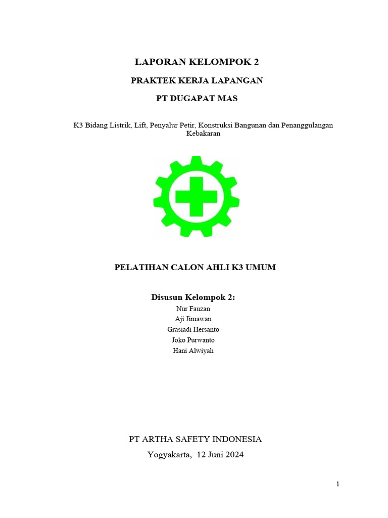 Draft Laporan PKL Kelompok Batch 2 Listrik Lift Bangunan Kebakaran | PDF | Sains & Matematika ...