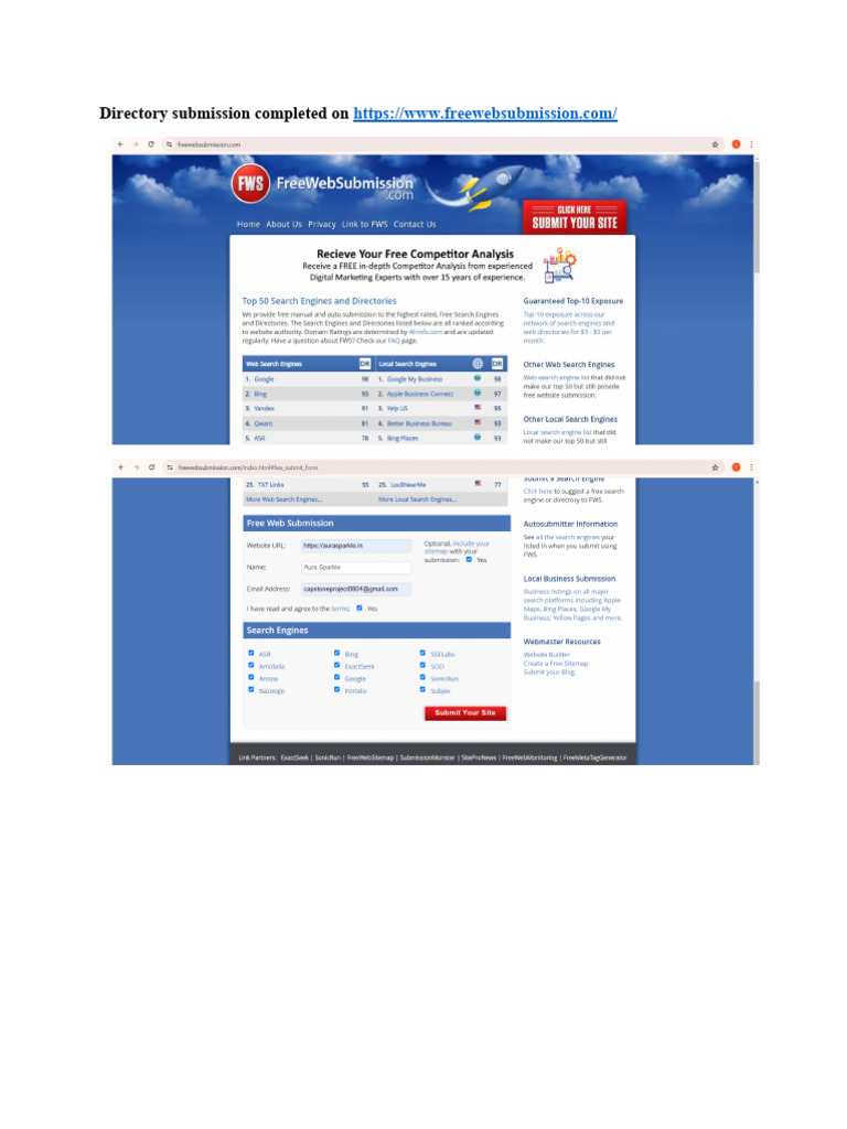 Directory Submission | PDF | Business | Computers