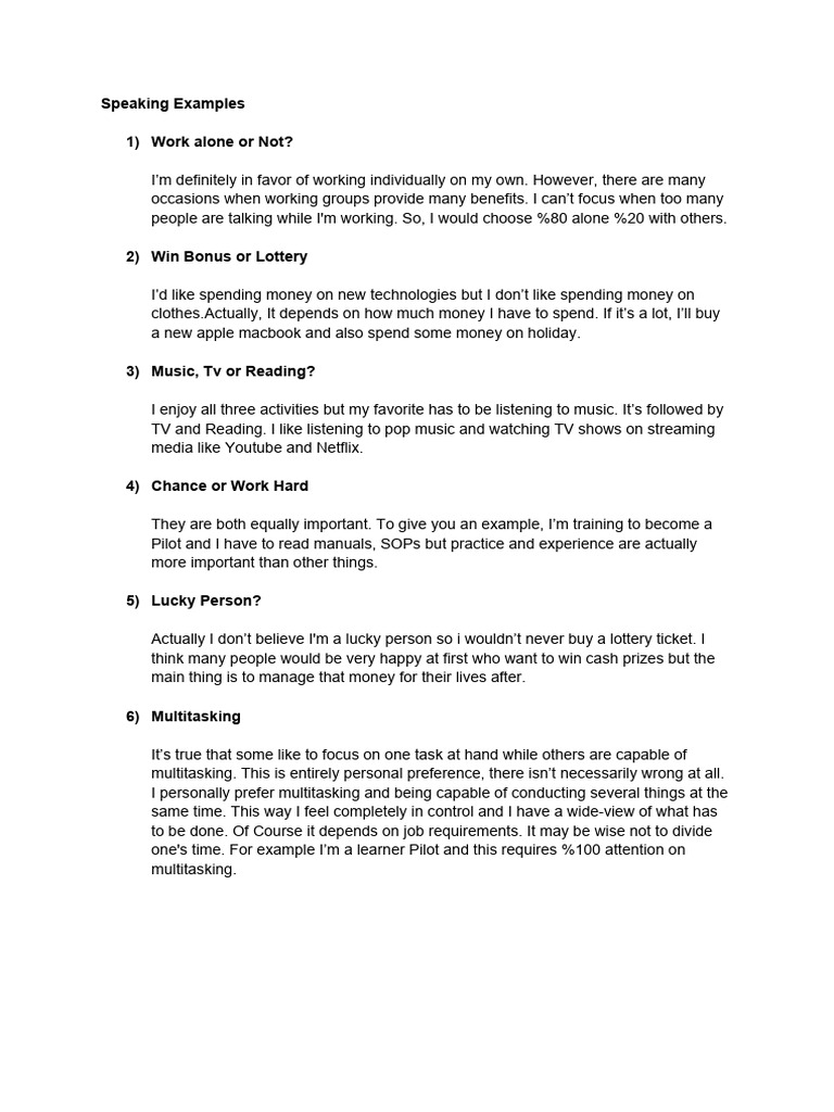 Speaking Examples For Itep Exam | PDF | Advertising | Globalization