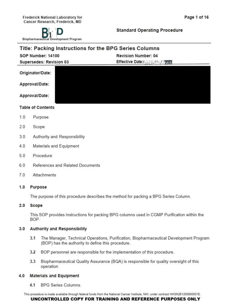 BPG Column Packing Guide | PDF | Valve | Chromatography