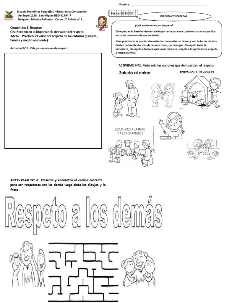 Guia #1 para 1° PHC 2024 | PDF | Crecimiento personal y profesional | Relaciones personales ...
