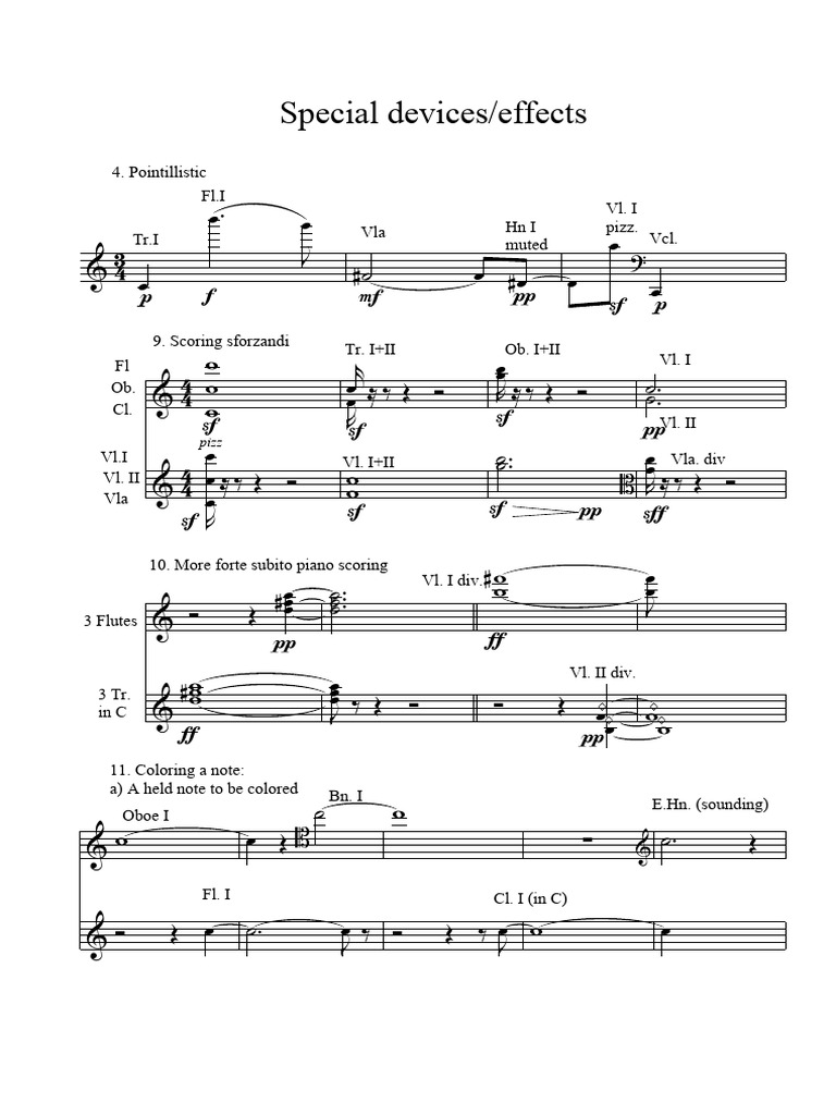 Special devices_effects | PDF | Musical Instruments | Musical Compositions