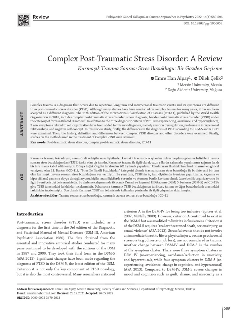 Complex Post-Traumatic Stress | PDF | Complex Post Traumatic Stress Disorder | Diagnostic And ...